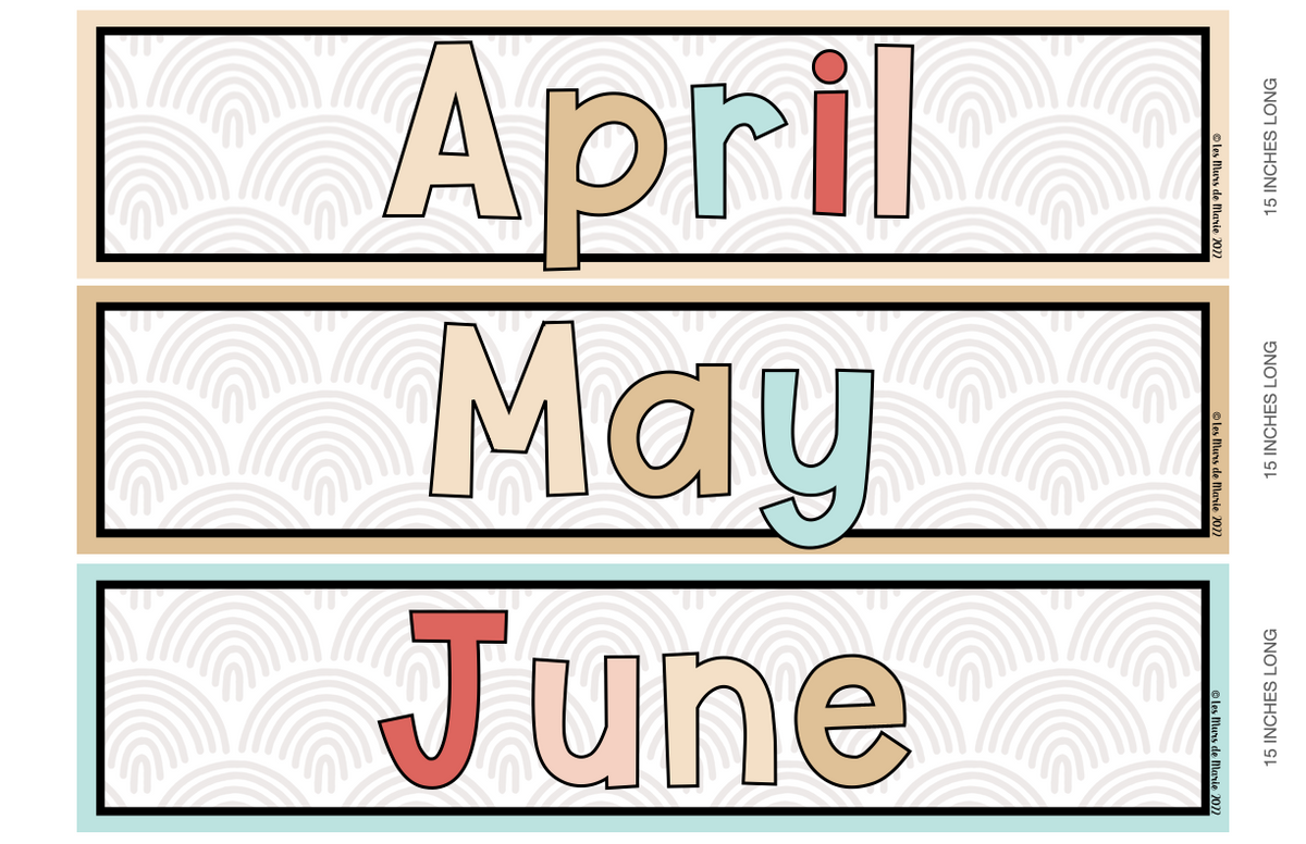 BOHO THEME WALL CALENDAR - CLASSROOM DECOR – Les Murs de Marie