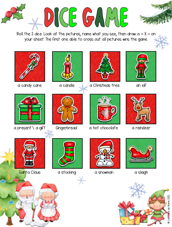 CHRISTMAS DICE GAME – Les Murs de Marie