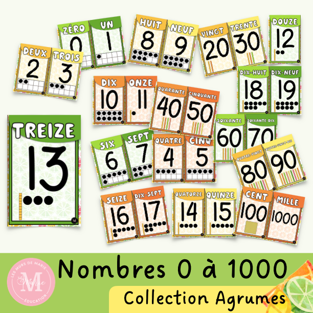 Les Nombres 1-1000 *Collection Agrumes* – Les Murs de Marie