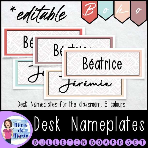 BOHO THEME NAMEPLATES - CLASSROOM DECOR – Les Murs de Marie