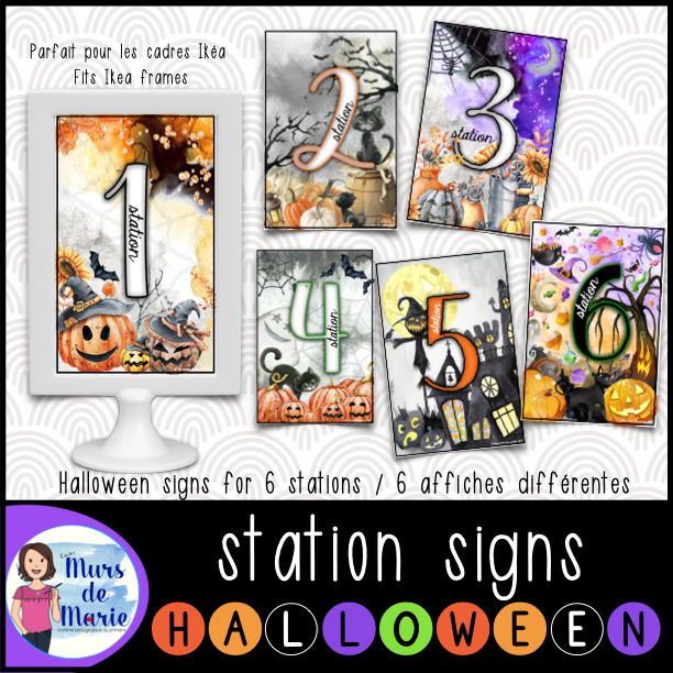 HALLOWEEN STATION SIGNS / AFFICHES POUR STATIONS – Les Murs de Marie
